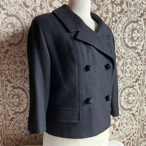 Vintage 1950s 1960s Black Wool Boxy Jacket Suit 40 Bust 27 Waist - Etsy