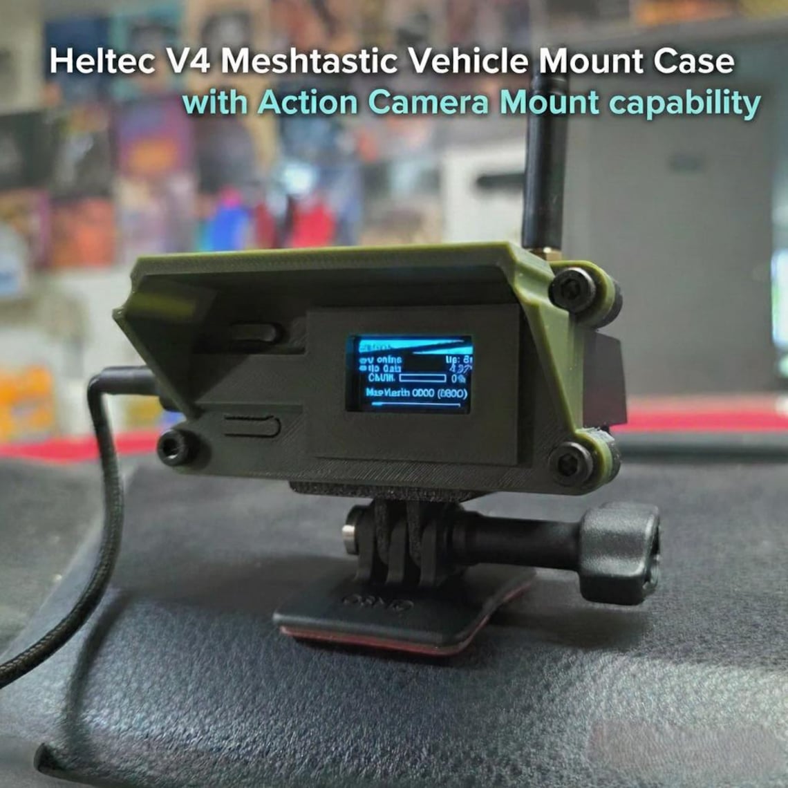 Heltec V4 Meshtastic Vehicle Mount Case With Action Camera Mount ...