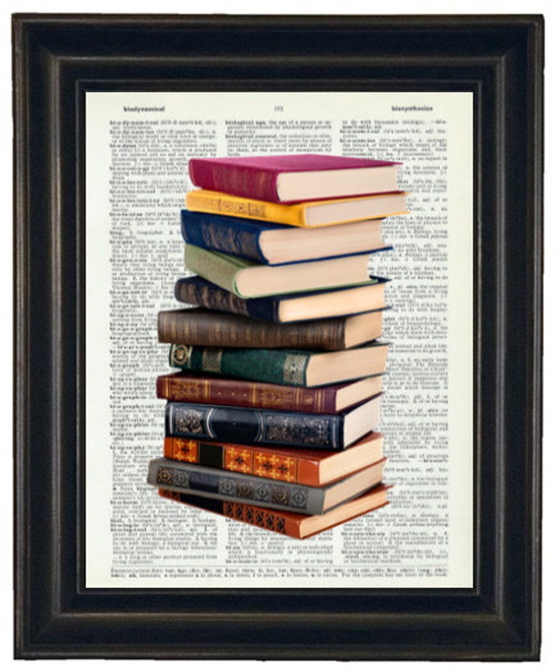 Book Print, Stack of Book Art, Library Art Print, Book Art, Dictionary ...