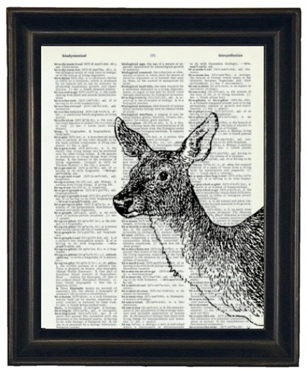 Doe Print, Deer Art, Deer Dictionary Print Dictionary Art Book Page ...