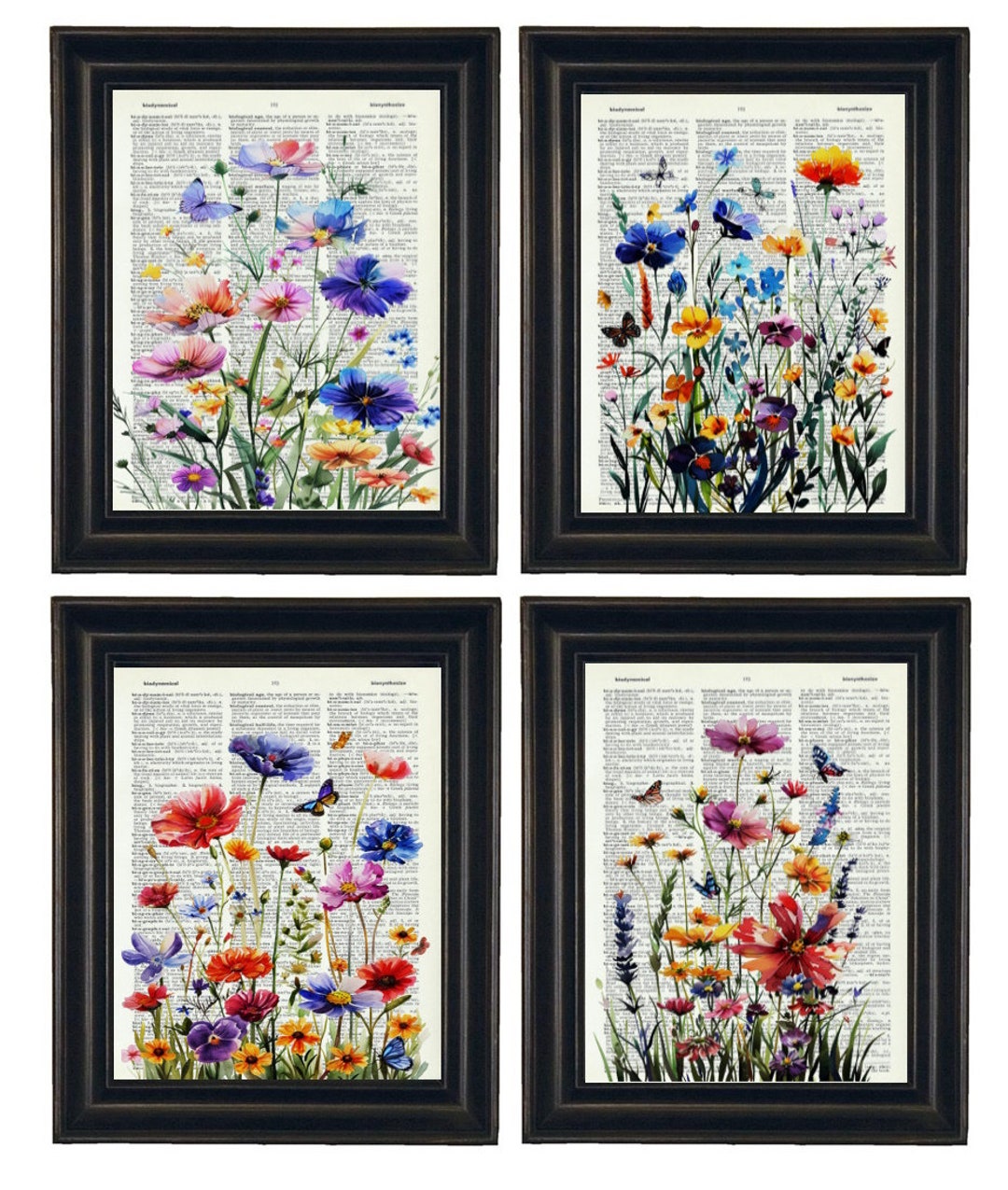 Botanical Art Prints, Set of Four Botanical Prints, Botanical Art ...