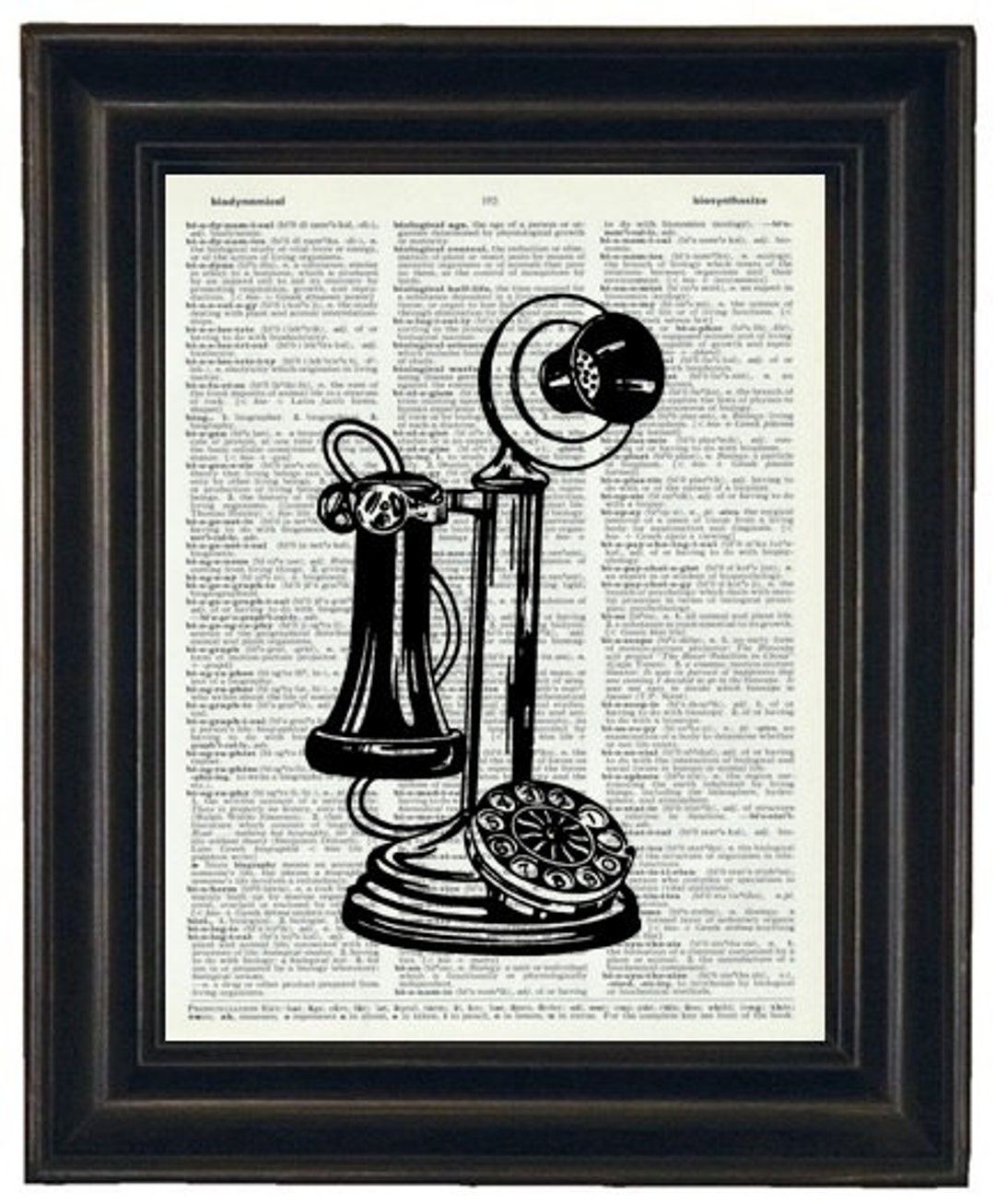Antique Telephone Dictionary Art Dictionary Print Book Art Upcycled ...