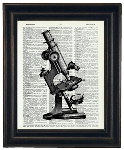 Microscope Print, Science Print, Microscope Art Print, Microscope Wall ...