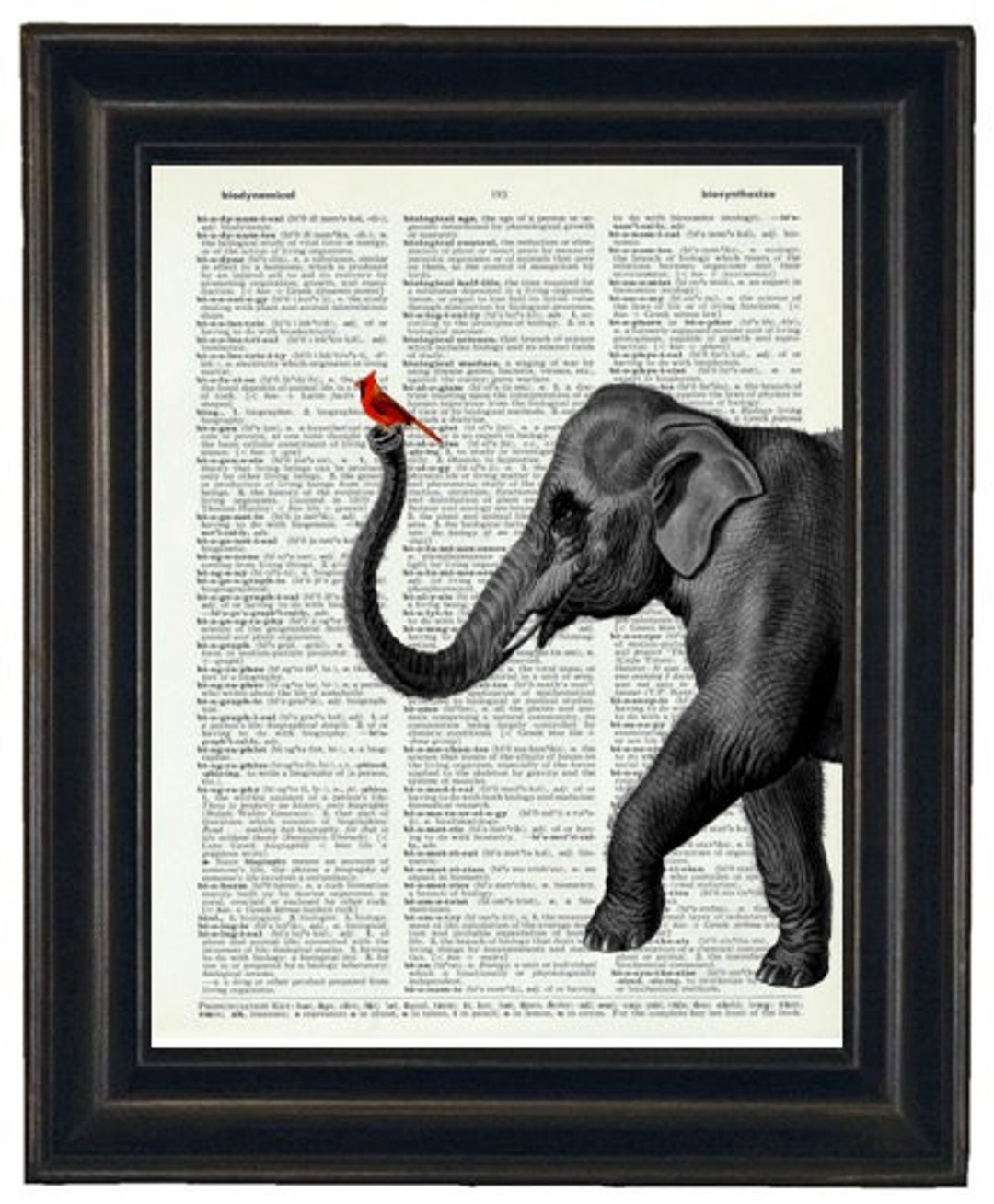 Elephant and Cardinal Print, Cardinal Art Print, Nursery Art, HHP ...