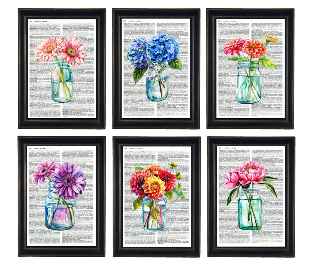 Dictionary Prints, Flowers Prints, Botanical Art, Flower Art Prints ...