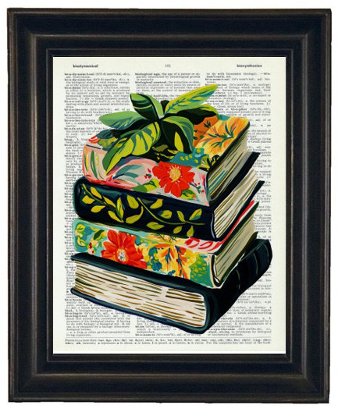 Stack of Books Print, Dictionary Prints, Literary Prints, Book Lover ...
