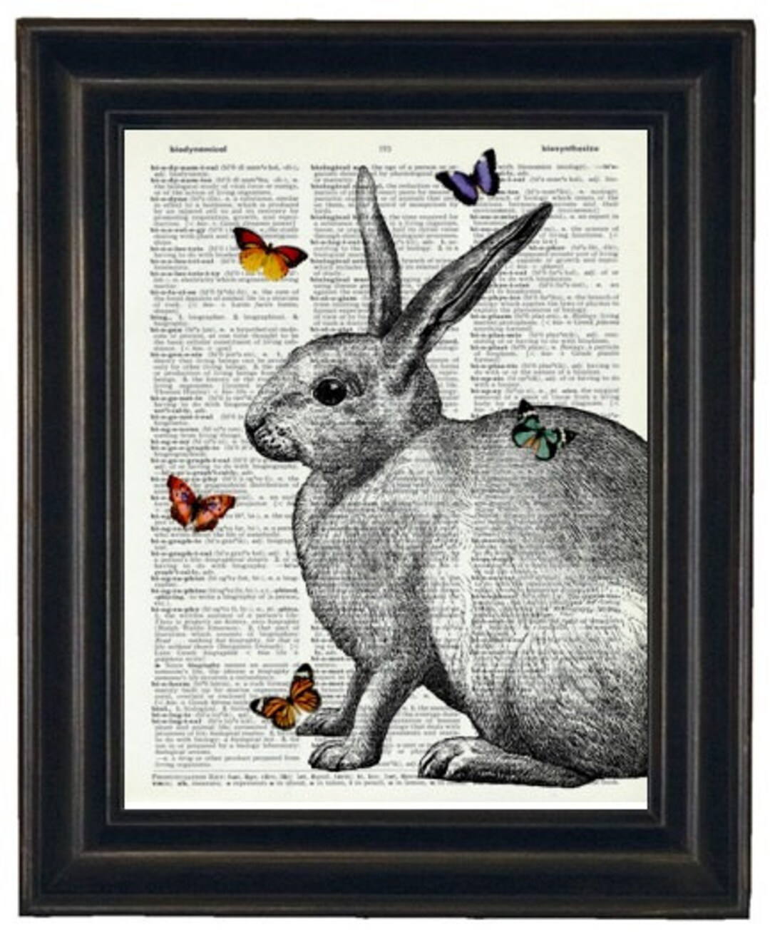 Rabbit Dictionary Art Print, HHP Original, Rabbit Print, Rabbit Wall ...