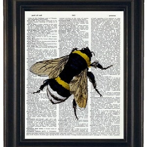 Bee Dictionary Art Book Page Print Upcycled Dictionary Art Just Bee on ...