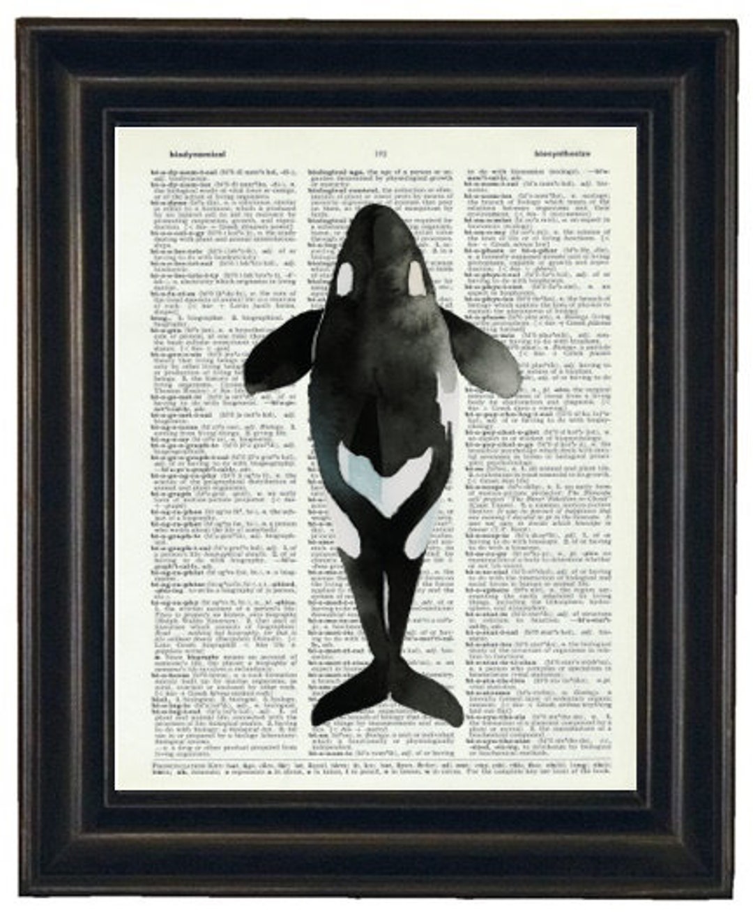 Orca Art Print, Orca Dictionary Print, Orca Theme, Orca Gift, Ocean ...