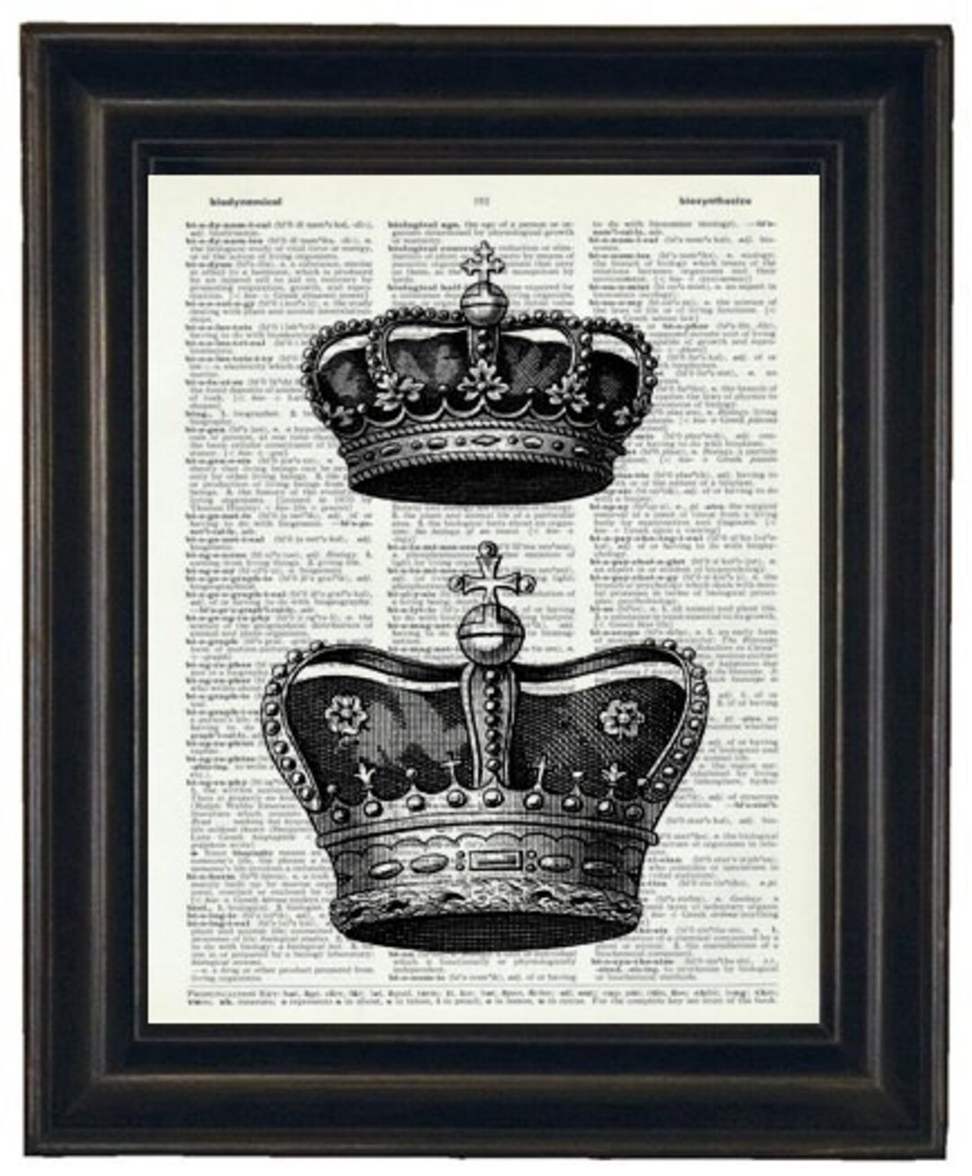 Crown Art Prints, Crown Art, Crown Decor, Dictionary Art Book Print ...