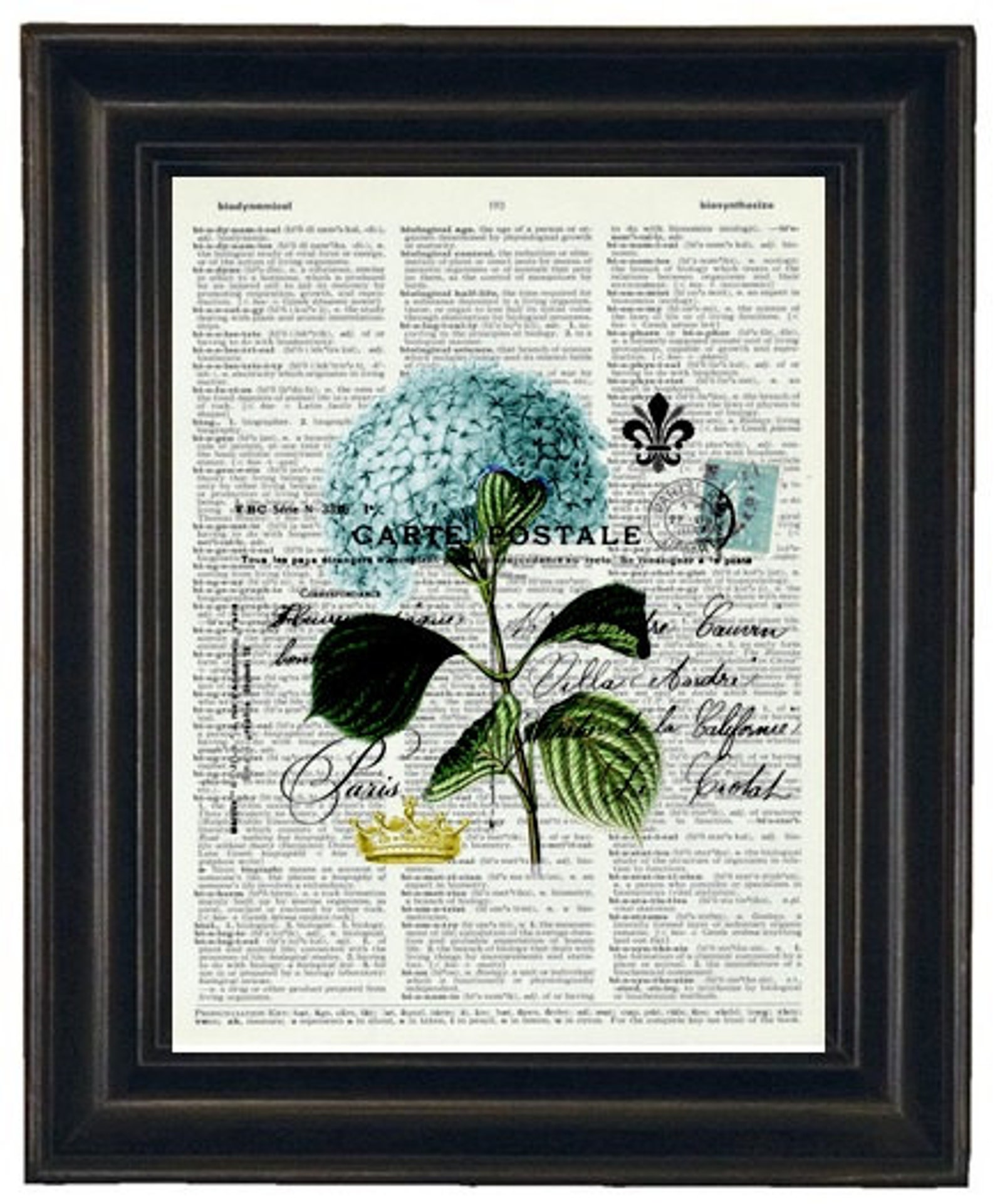 Flower Art Print Botanical Dictionary Upcycled Art Dictionary - Etsy