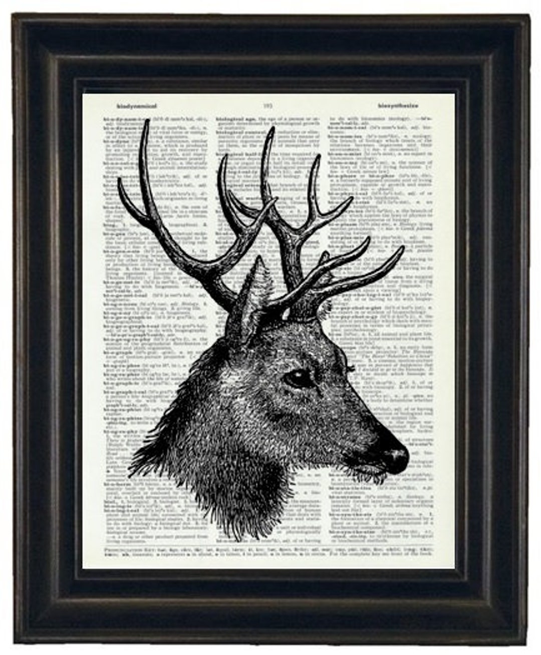Deer Print, Deer Art, Deer Dictionary Print Dictionary Art Book Page ...