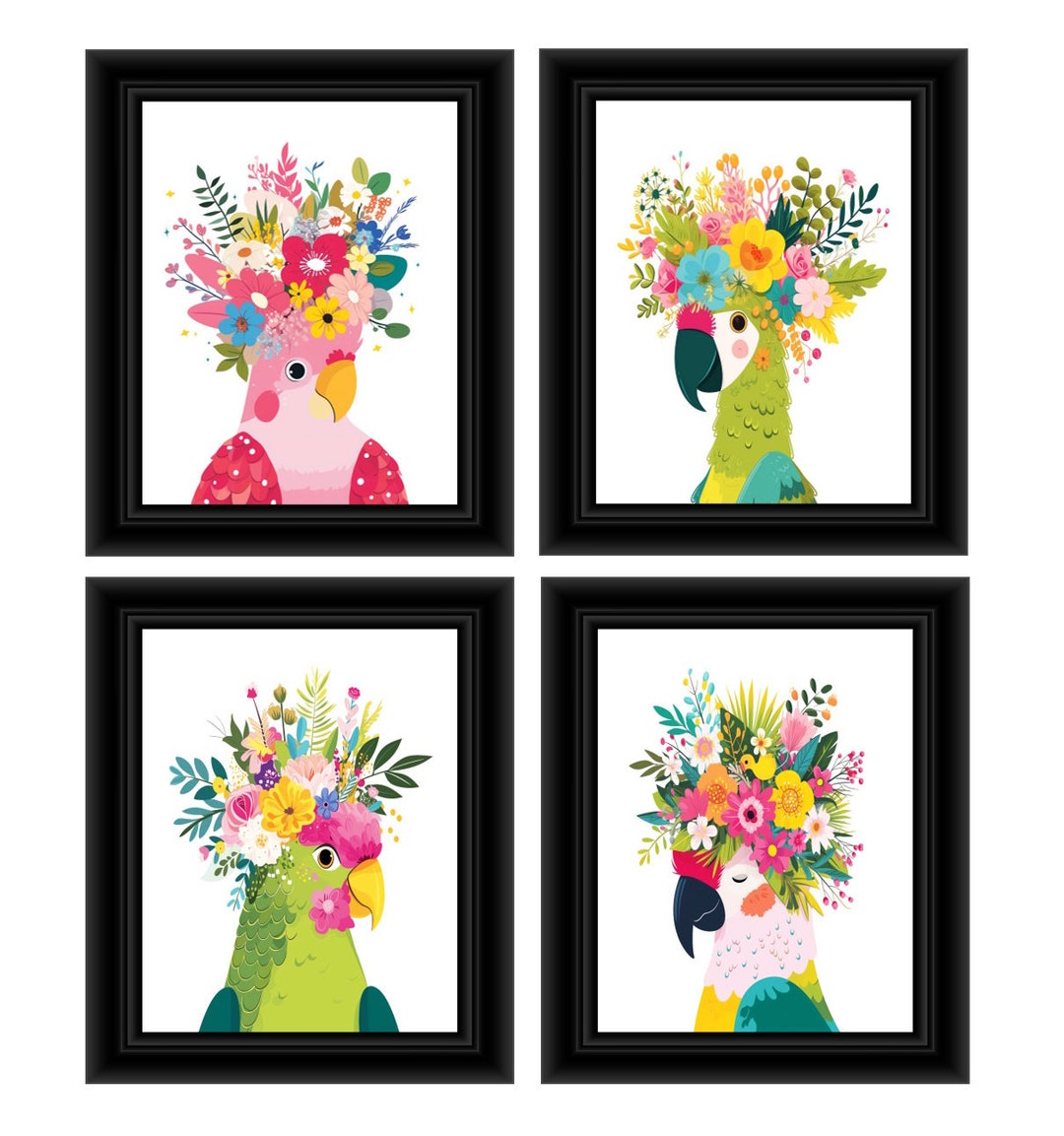 Parrot Prints, Bird Prints, Bird Art Prints, Nursery Prints, Bird Theme ...