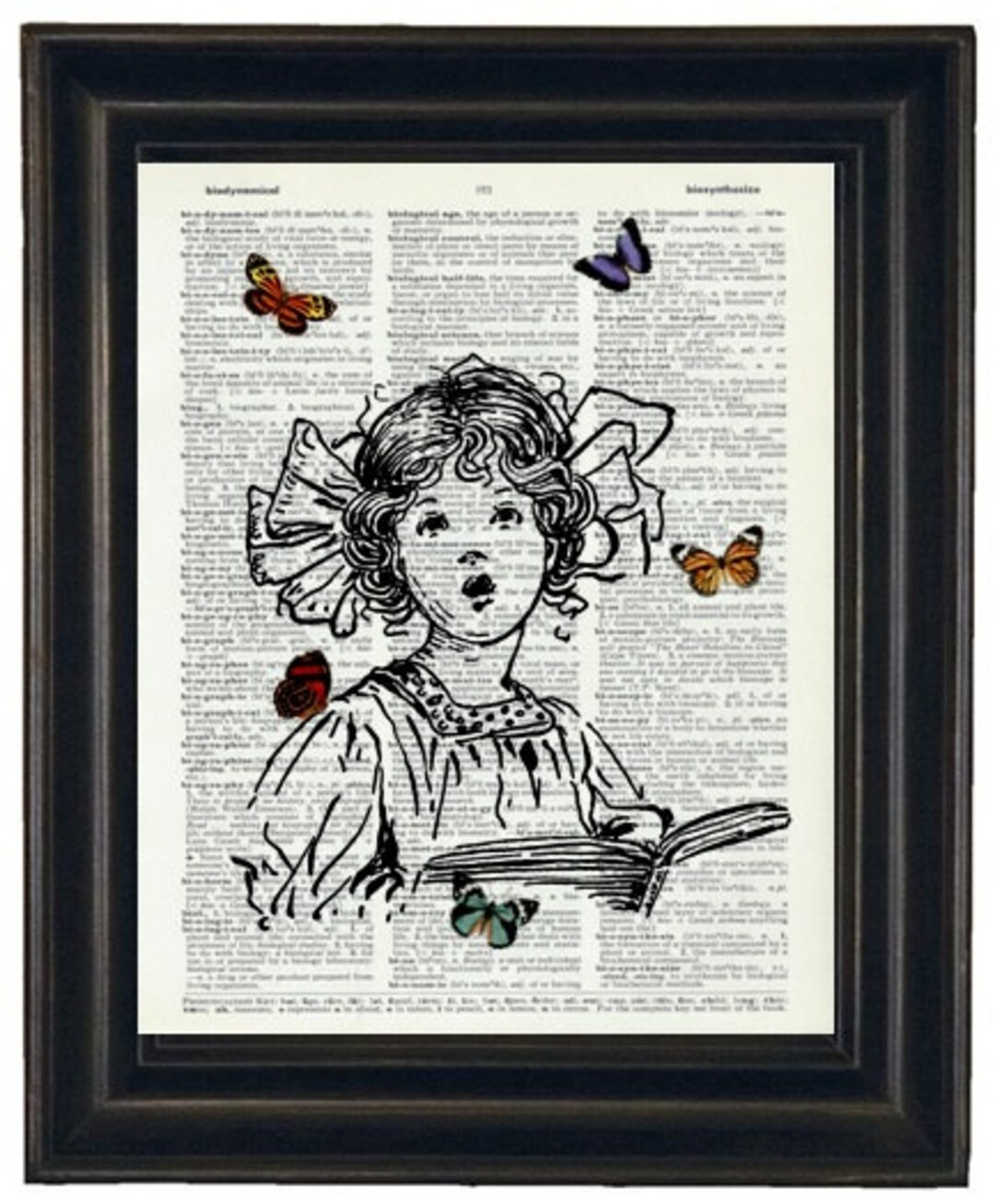 Girl Singing With Butterflies Art Print, A HHP Original, Child Art ...