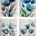 Tulip Themed Prints, Tulip Art Prints, Set of 4 Tulip Prints ...