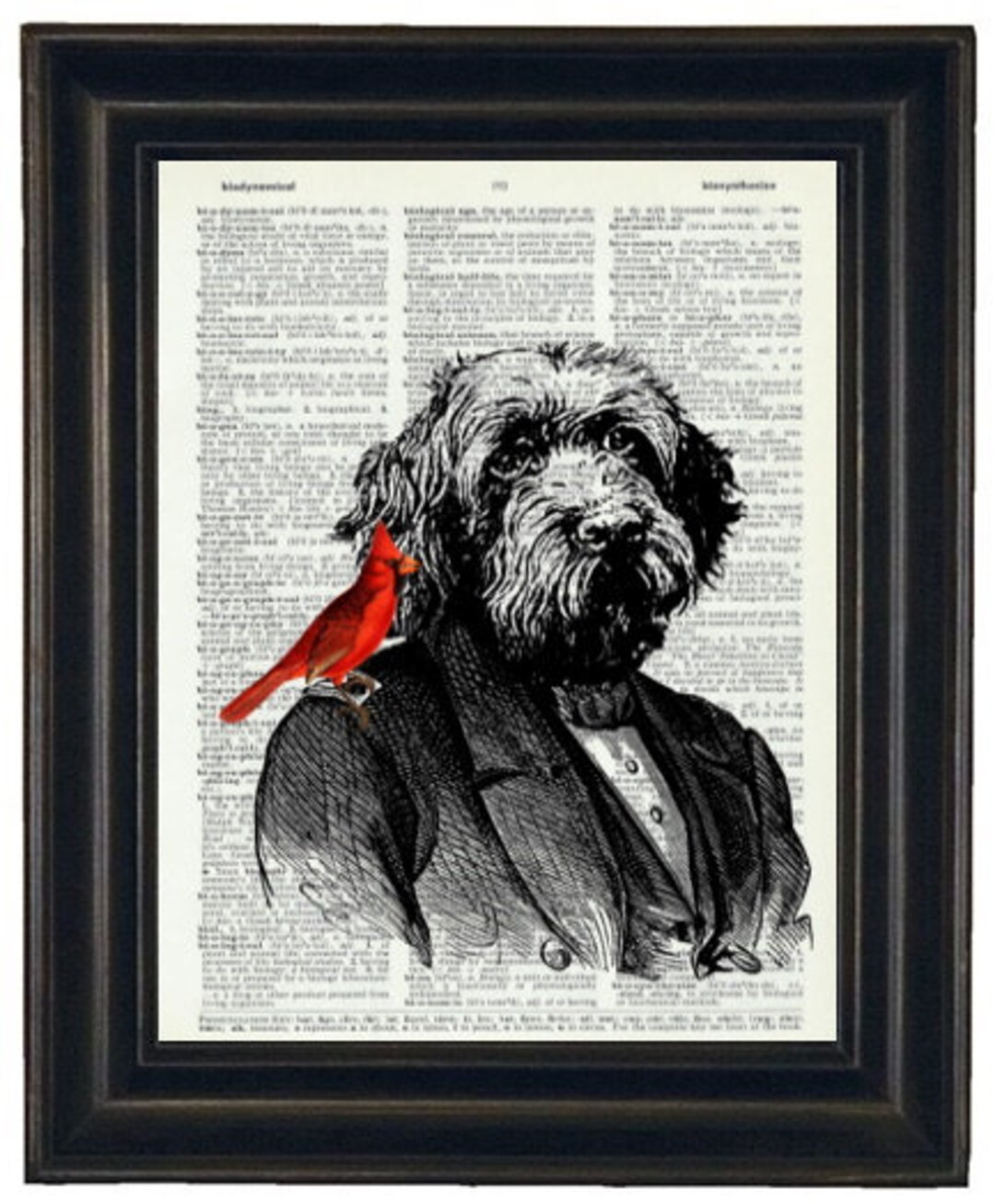 Dog and Cardinal Print, Cardinal Art Print, Dog Art Prints, HHP ...