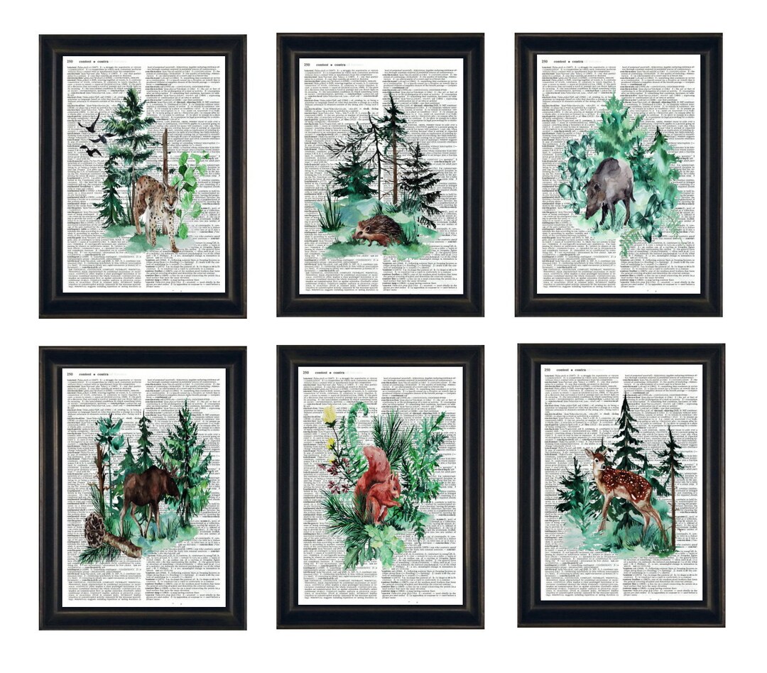 Dictionary Prints, Woodland Dictionary Prints, Woodland Art Prints ...