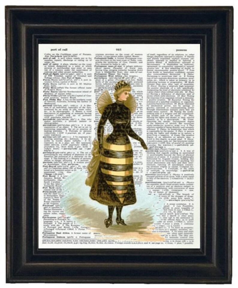 Bee Dictionary Art Book Page Print Upcycled Dictionary Art Just Bee on ...