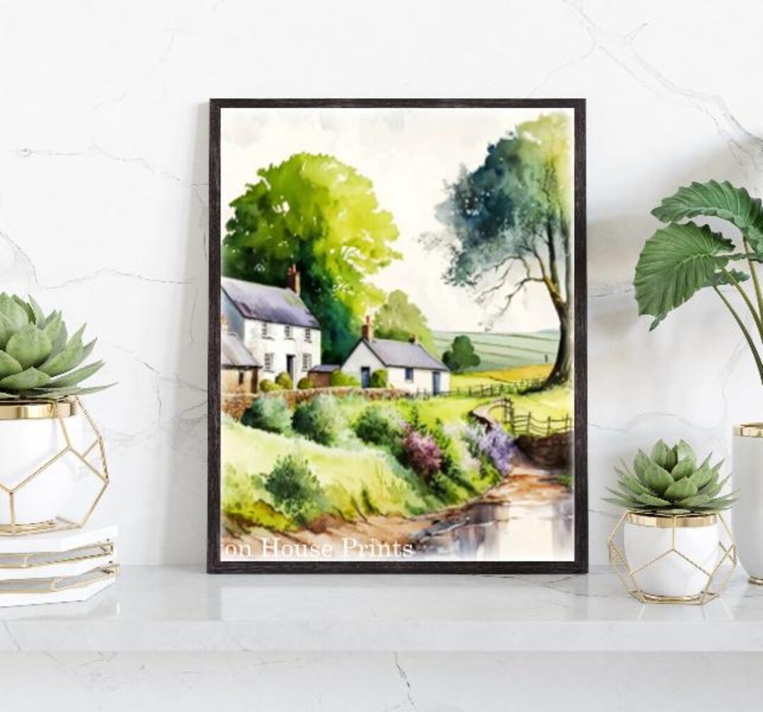 English Cottage Print, Cottage Art Print, Cottage Wall Art - Etsy