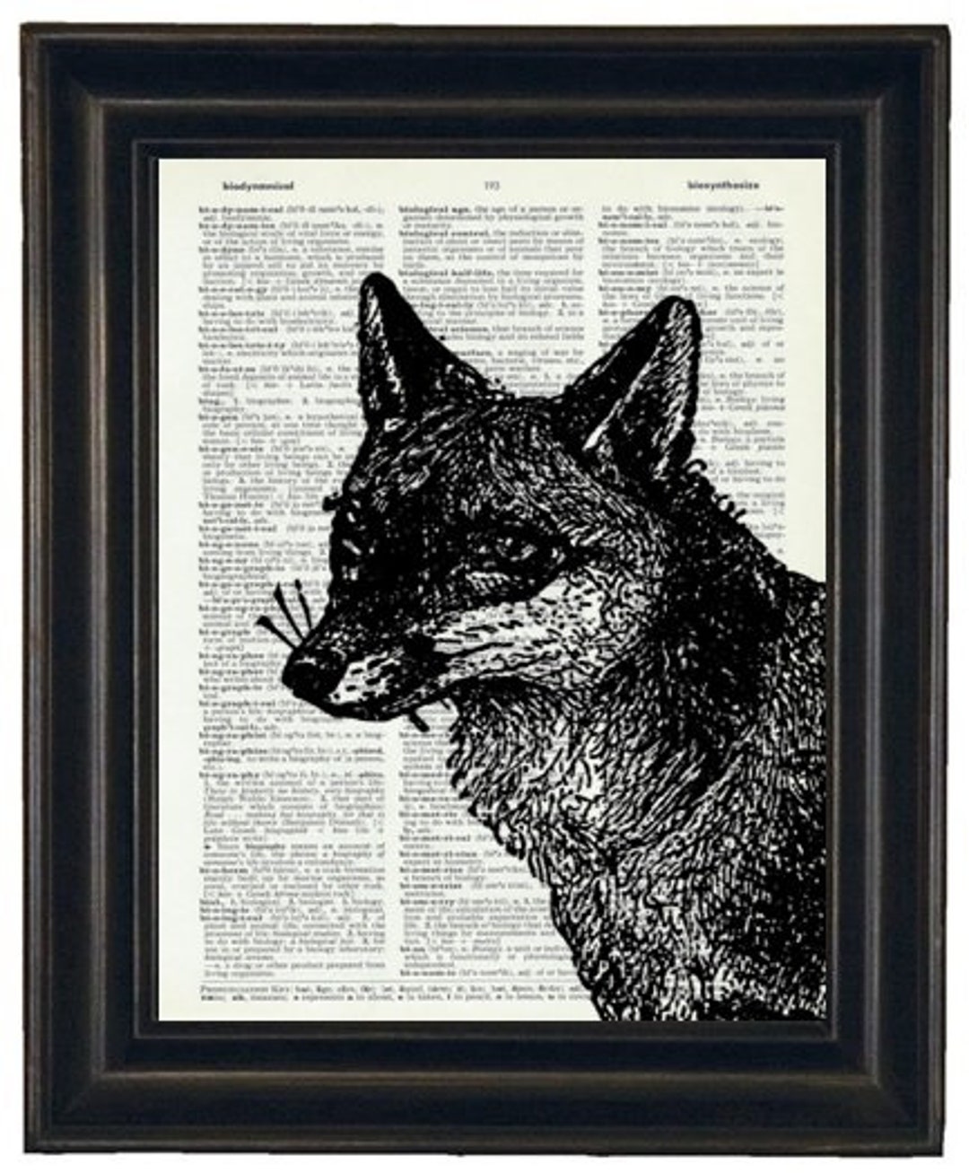Fox Art Print, Fox Decor, Dictionary Print, Upcycle Wall Art 8 X 10 Fox ...