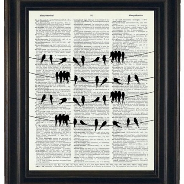 Bird Dictionary Art - Etsy