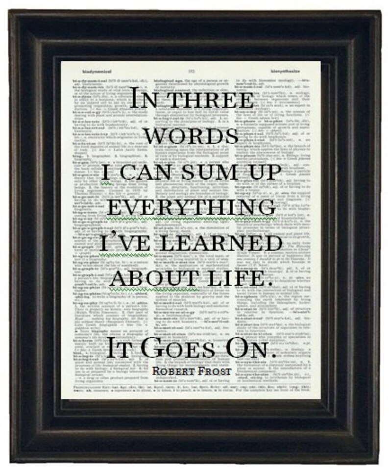 Inspirational Quote Saying Dictionary Book Art Page Print Just When the ...