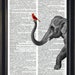 Elephant and Cardinal Print, Cardinal Art Print, Nursery Art, HHP ...