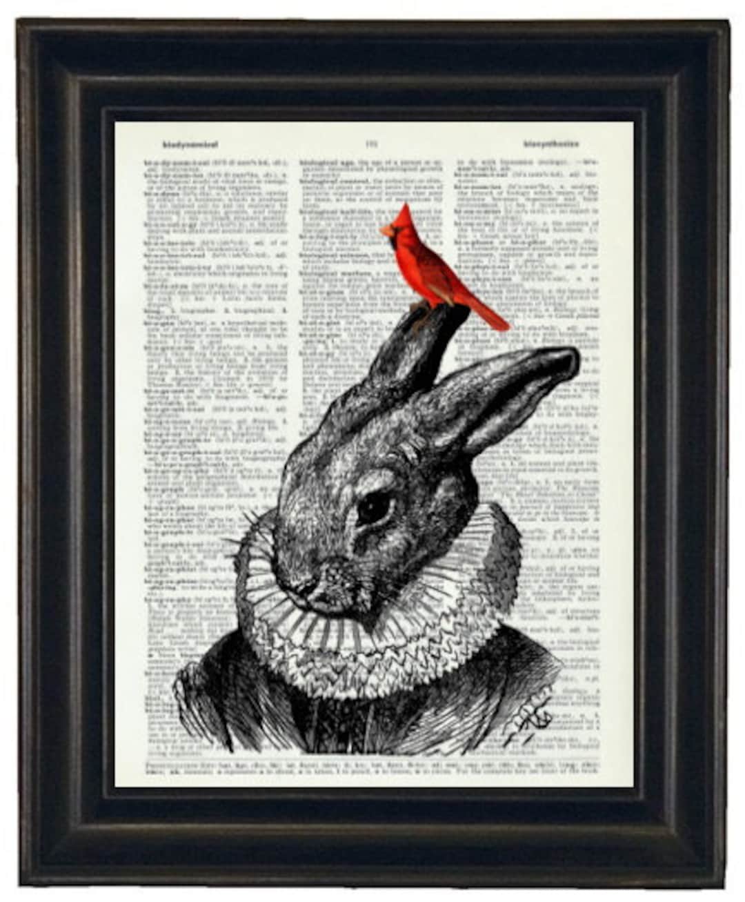 Rabbit and Cardinal Print, Cardinal Art Print, Rabbit Art Prints, HHP ...