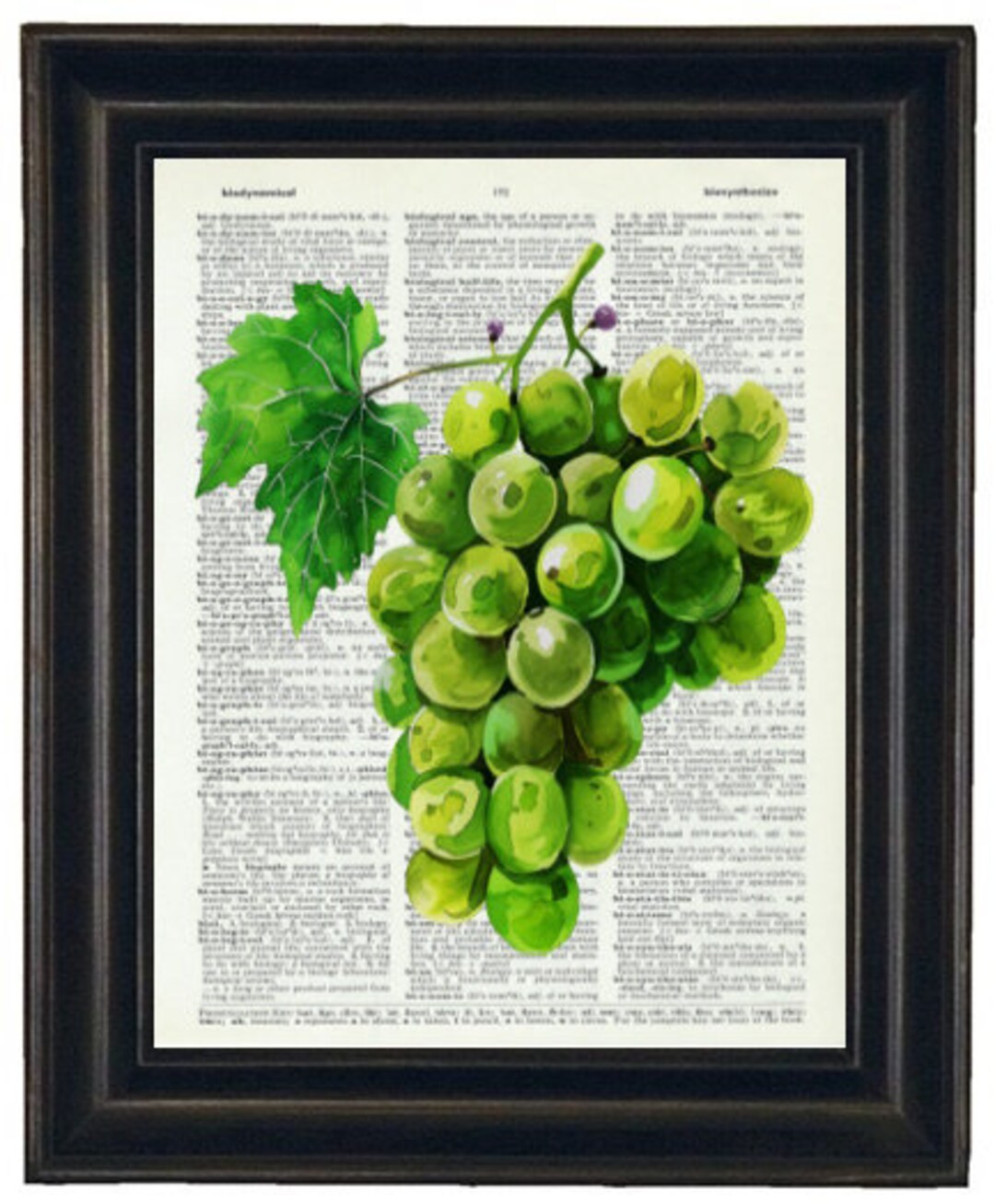 Grapes Print, Dictionary Prints, Kitchen Art, Grape Theme Art, Wine ...