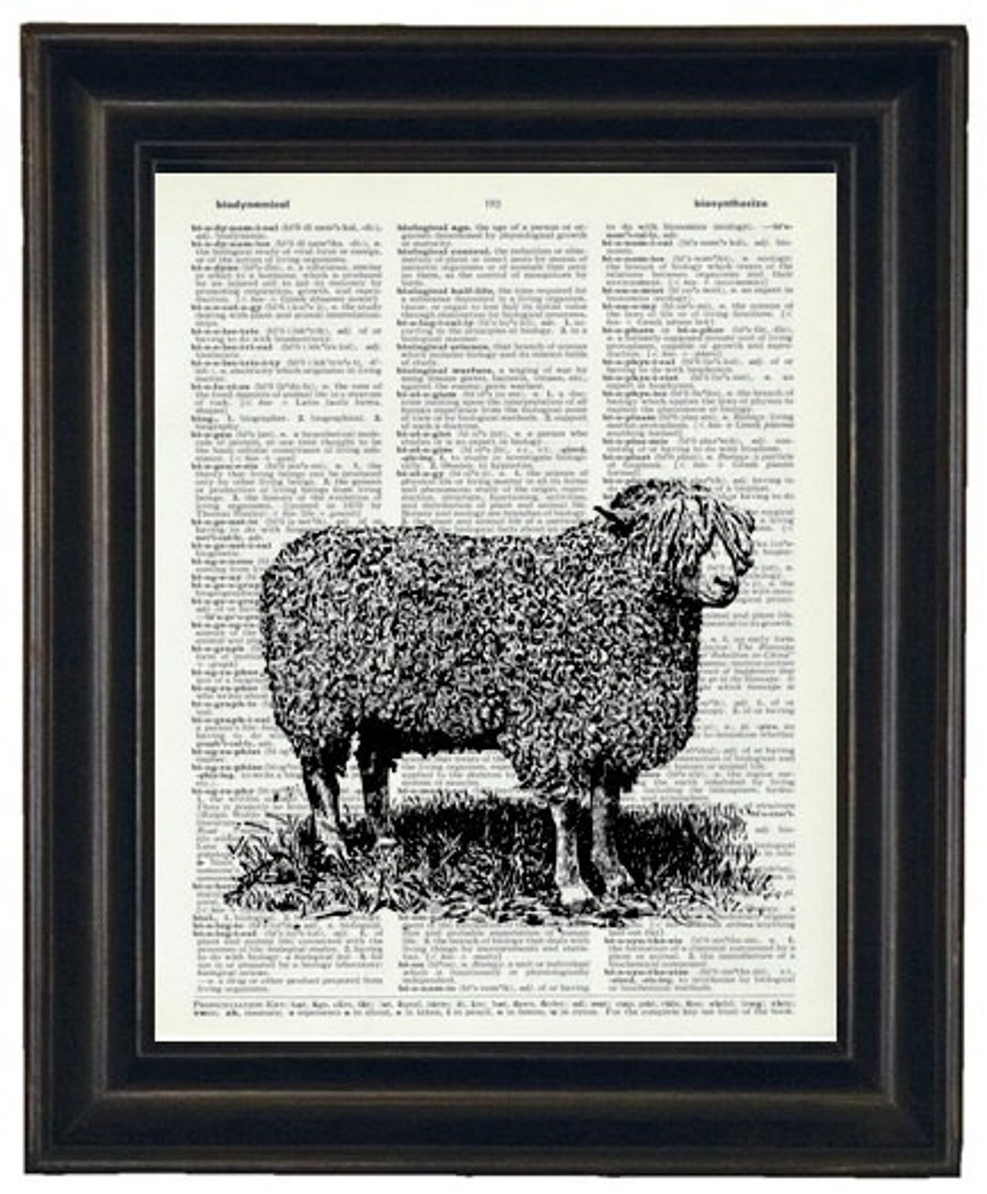Sheep Wall Art, Dictionary Page Dictionary Prints Farmhouse Decor ...
