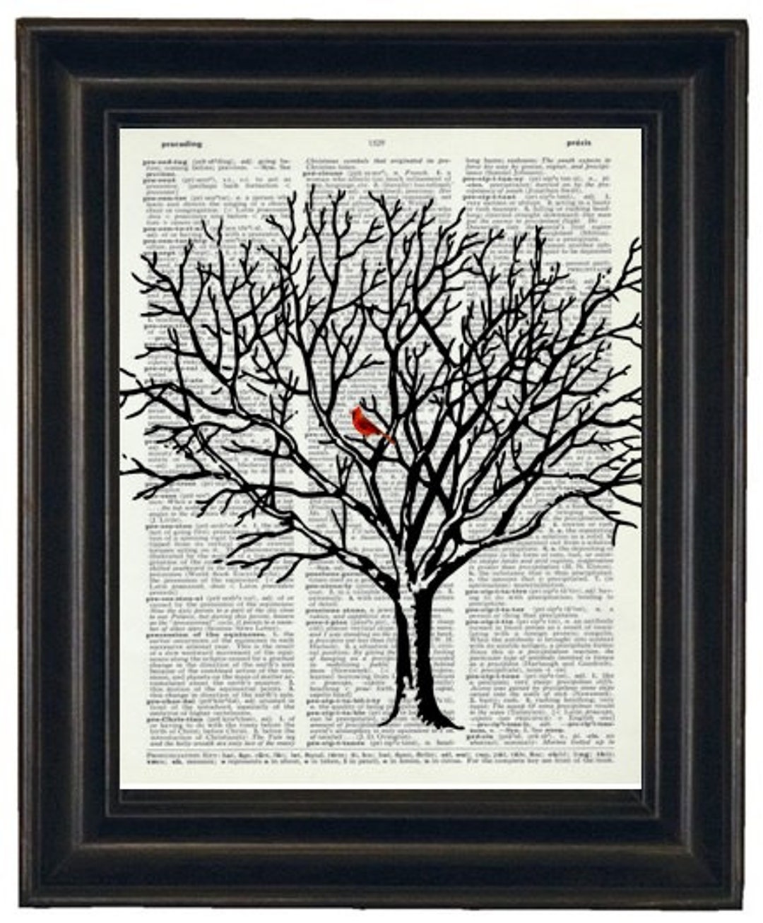 Cardinal Art Print Dictionary HHP Original Book Page Print Upcycle Wall ...