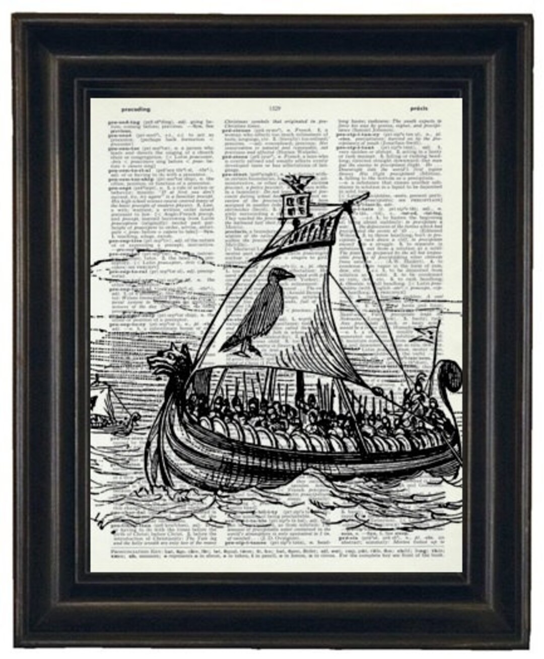 Viking Ship Print Dictionary Art Print Viking Dictionary Art Print ...