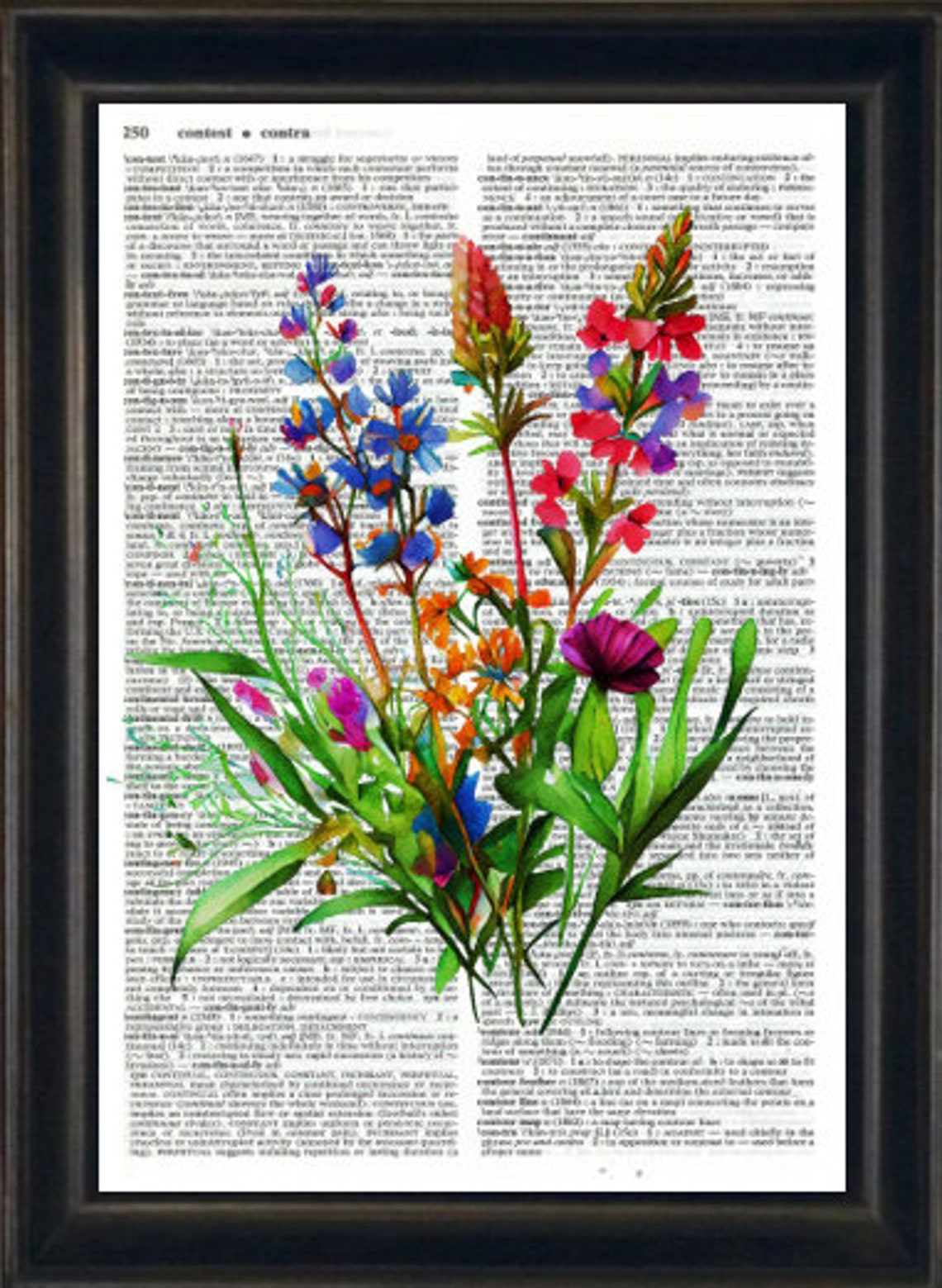 Dictionary Prints, Set of Flowers Prints, Flower Prints, Botanical ...