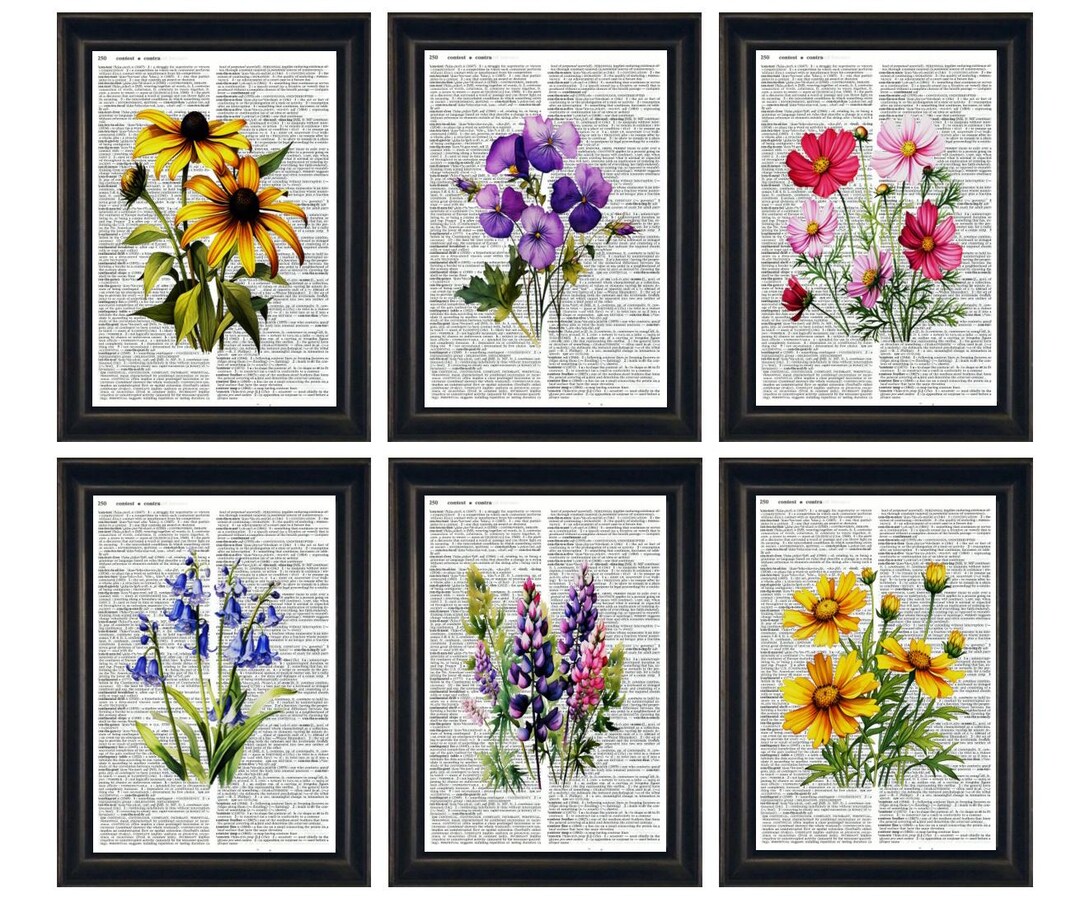 Flower Dictionary Prints - Etsy