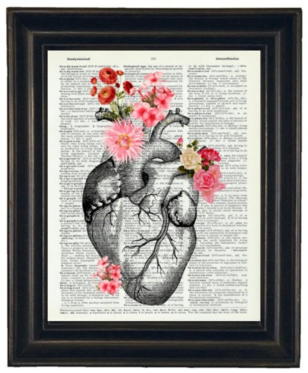 Anatomy Art Heart, Heart Illustration With Flowers A HHP Original ...