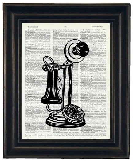 Antique Telephone Dictionary Art Dictionary Print Book Art | Etsy