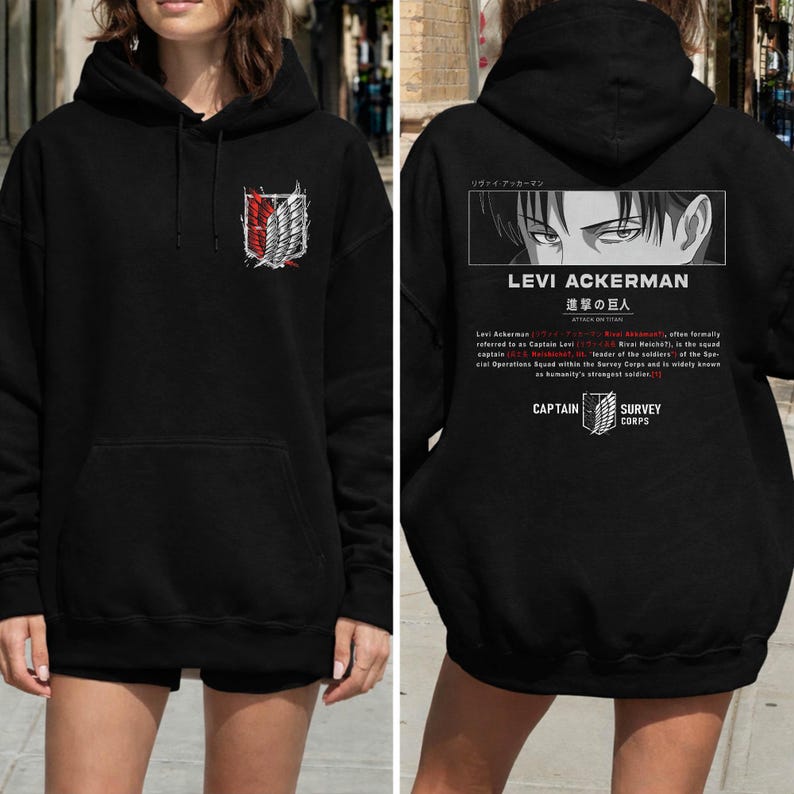 Levi Ackerman Attack on Titan 2-sided Shirt, Sweatshirt, Hoodie ...