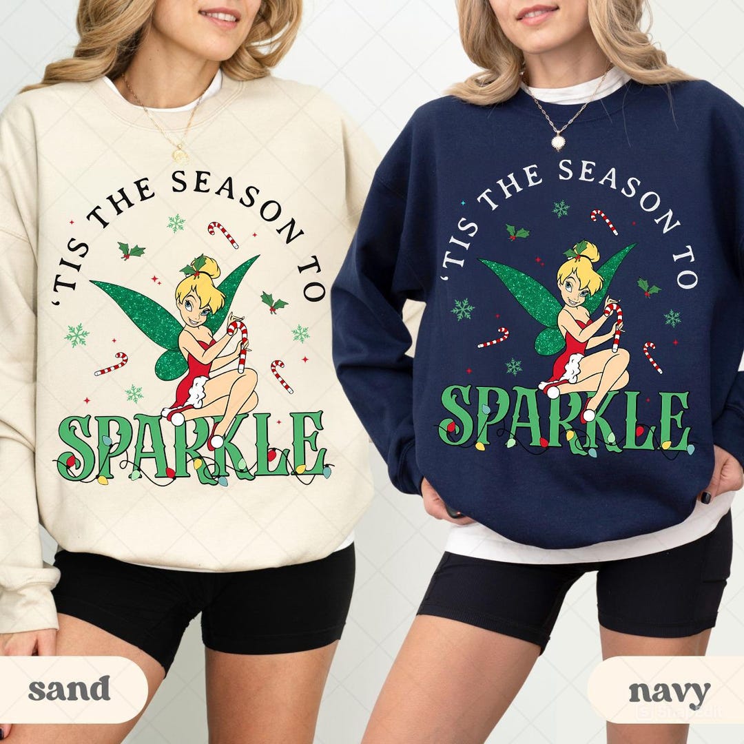 2 Designs Tinkerbell Christmas Tis the Season to Sparkle Png, Disny ...