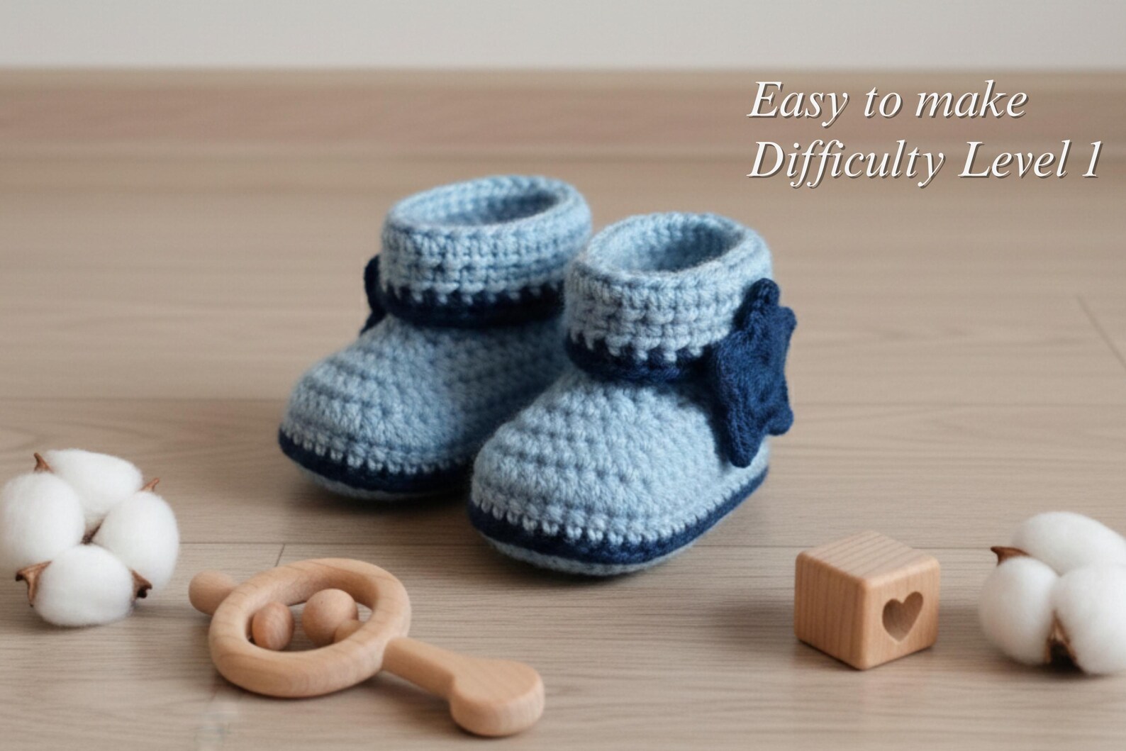 Baby Boy Booties Crochet Pattern With Cuffed Top, Easy Newborn Shoes ...