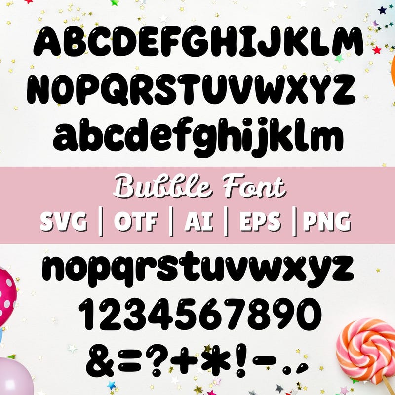 Bubble Letter Clipart - Etsy