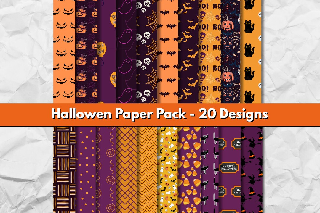 Halloween Seamless Paper Pack Pattern – Spooky 300 DPI Printable ...