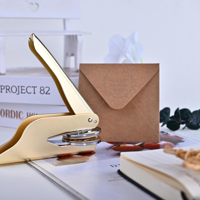 Personalized Monogram Napkin Embosser, Custom Logo Wedding Embosser ...