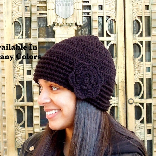 Crochet Flower Beanie Pattern - Etsy