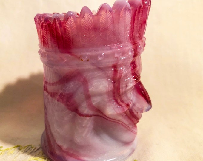 Peppermint Slag Glass Native Indian St Clair Glass Toothpick Holder ...