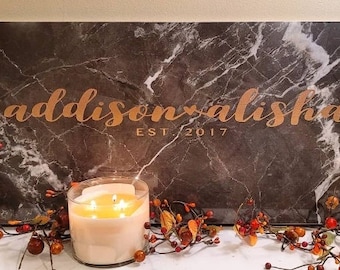 Custom Engraved Marble Wedding Family Sign - Etsy