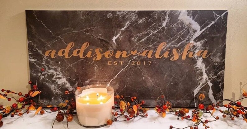 Custom Engraved Marble Tile - Wedding Sign - Etsy Australia