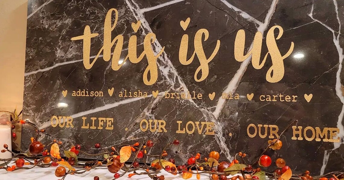 Custom Engraved Marble Wedding Family Sign - Etsy
