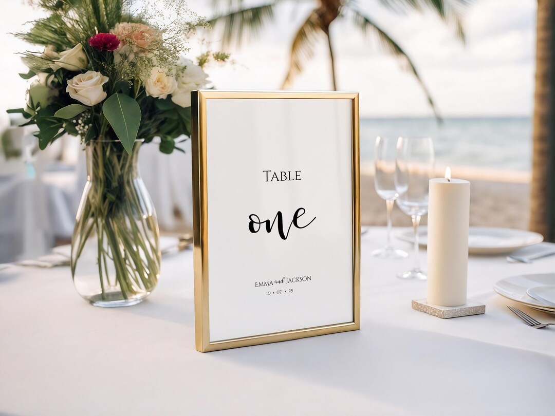 Editable Table Numbers for Wedding | Modern Printable Table Cards ...