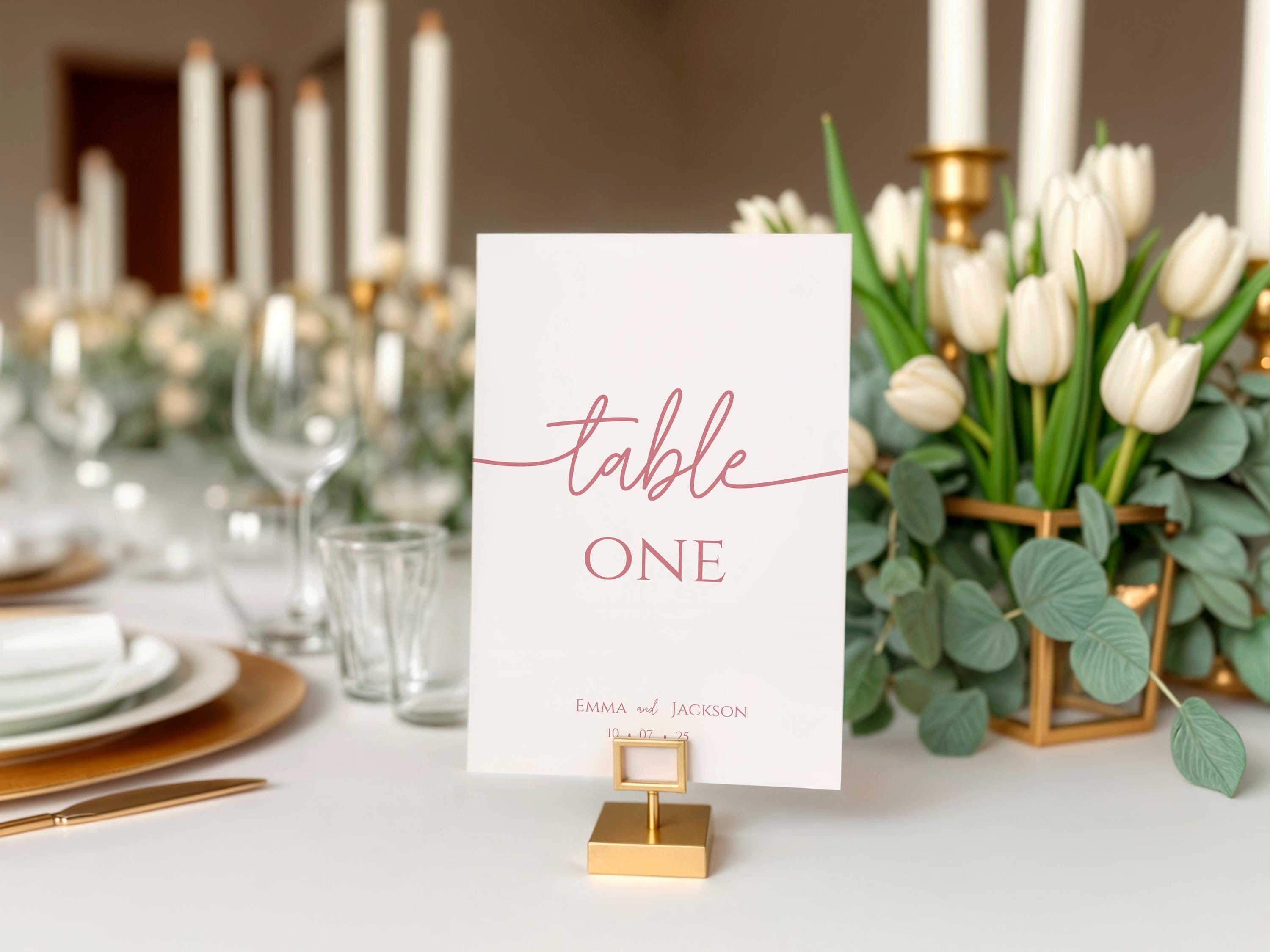 Editable Wedding Table Numbers | Modern Minimalist Design (instant ...