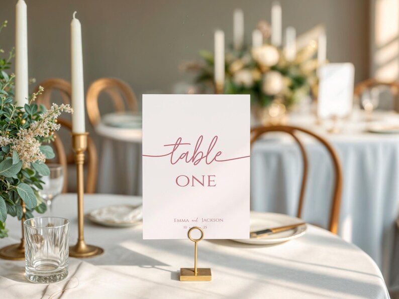 Editable Wedding Table Numbers | Modern Minimalist Design (instant ...
